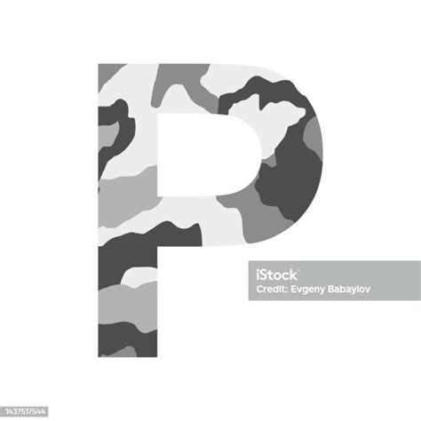 영어 알파벳 문자 P 흰색 배경에 고립 된 카키색 스타일 벡터 군사에 대한 스톡 벡터 아트 및 기타 이미지 군사 그래피티 디자인 Istock