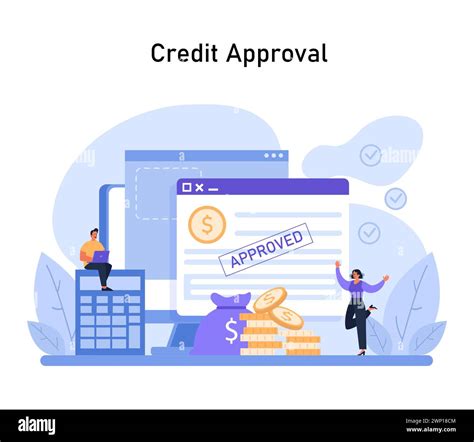 Credit Approval Process Illustration The Joyous Moment Of Receiving Credit Approval Complete