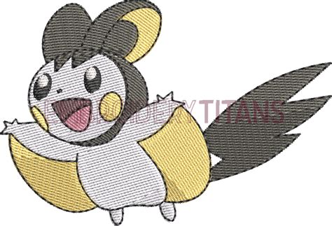 Emolga Pokemon Free Machine Embroidery Design Download In Pes Jef Vp3 Formats