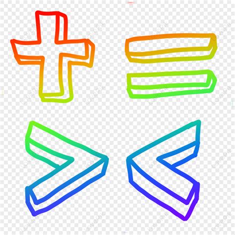 만화 일러스트 무지개 수학 기호 손 조명그어진페인트 등 Png 일러스트 무료 다운로드 Lovepik