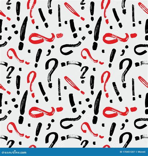 Question Marks Seamless Pattern Vector Sketch Question Marks