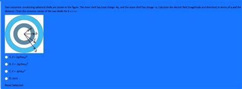 solved texts two concentric conducting spherical shells are shown in the figure the inner