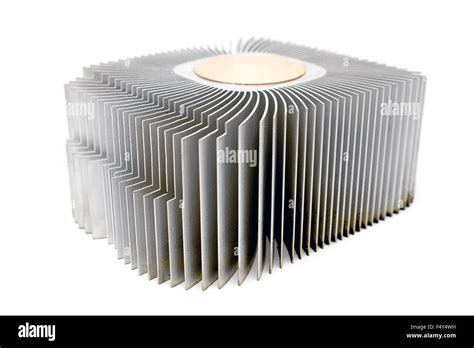 Aluminum Cpu Cooler Heat Sink Isolated On White Stock Photo Alamy
