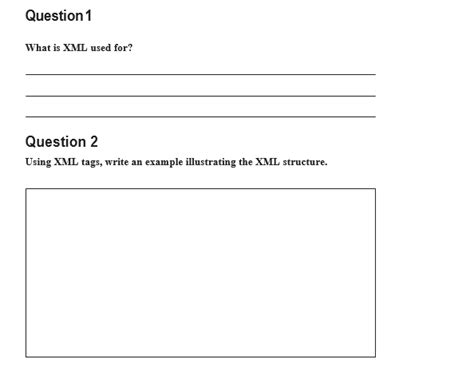 Solved Question What Is XML Used For Question Using XML Chegg Com