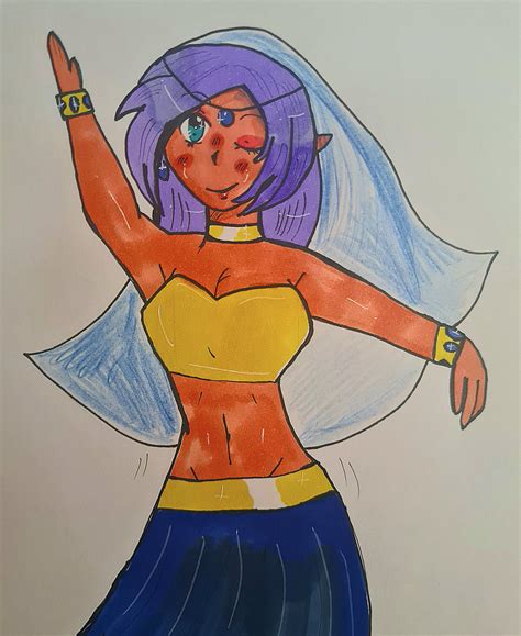 Shantae In Belly Dancer Costume Blue Veil By Dariadoodleart On Deviantart