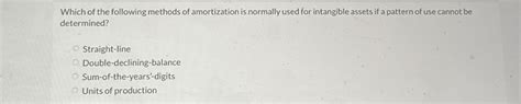 Solved Which Of The Following Methods Of Amortization Is