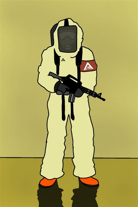 Async Foundation Hazmat Suit Scientist With M16a1 Rifle