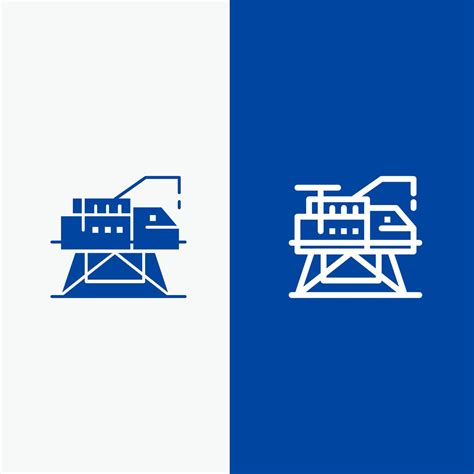 Construction Engineering Laboratory Platform Line And Glyph Solid Icon