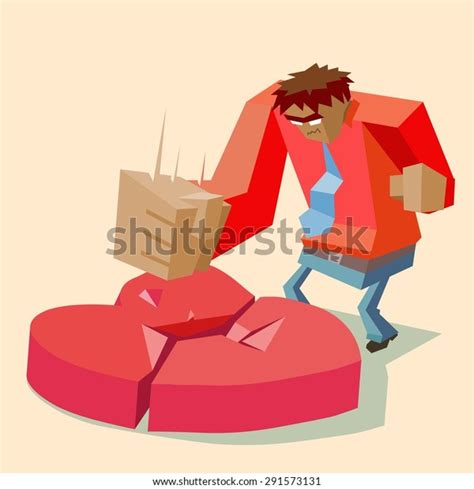Love Causes Broken Heart Vector Illustration Stock Vector Royalty Free