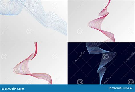 Wave Curve Abstract Vector Background Pack For A Modern And Minimalistic Design Stock Vector