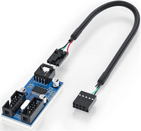 Hancenda Usb 2 0 Header Splitter Male 1 To 2 Female Extension Connector