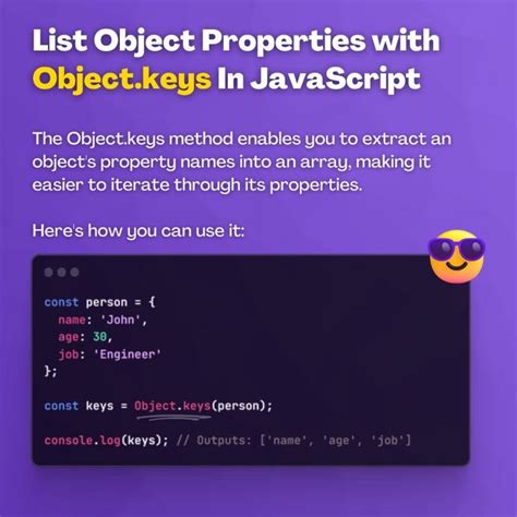 Ali Rasouli On Linkedin List Object Properties With Objectkeys Method In Javascript 🔥 Hope