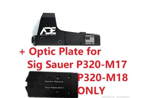Ade Green Dot Optic Mount Plate For Sig Sauer P320 M17 M18 X