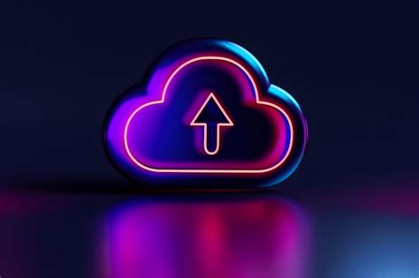 Premium Photo Cloud Upload Data Storage Database Cloud Computing Concept