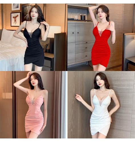 홀복원피스 미니 여름 신상 섹시 빅사이즈 반팔 홀복 티몬