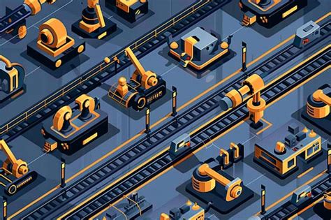 Premium Photo Isometric Automation Abstract Robotic Assembly Line