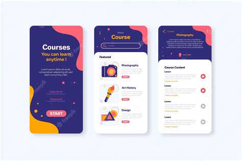 Premium Vector Course App Interface Concept