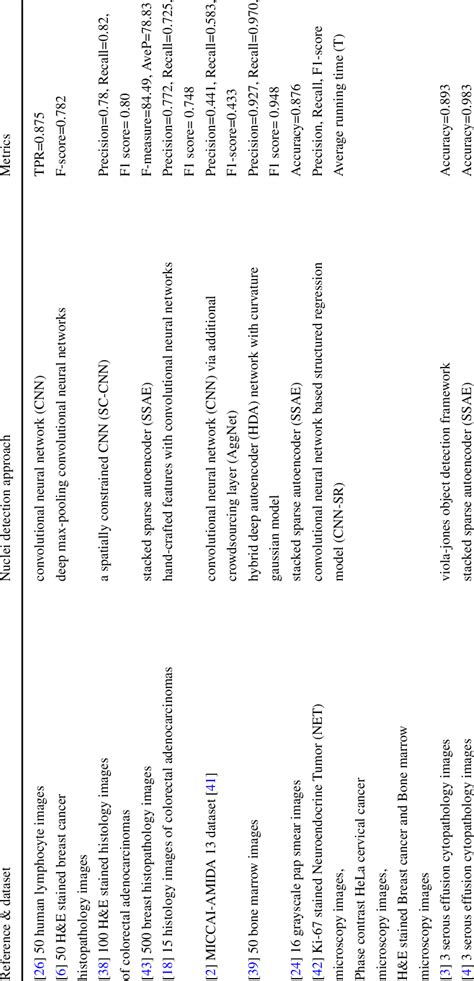Summary Of Deep Learning Based Nuclei Detection Approaches In Pathology
