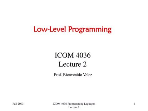 Ppt Low Level Programming Powerpoint Presentation Free Download Id