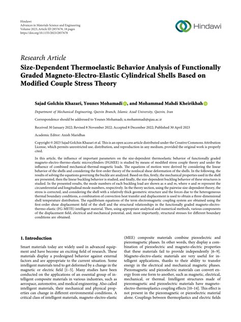 PDF Size Dependent Thermoelastic Behavior Analysis Of Functionally