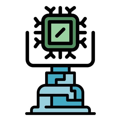 Ai Learning Machine Icon Color Outline Vector Vector Art At Vecteezy