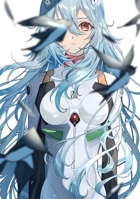 Fan Art Rebuild Of Evangelion Solo Ayanami Rei Blue Hair Neon Genesis Evangelion Bodysuit