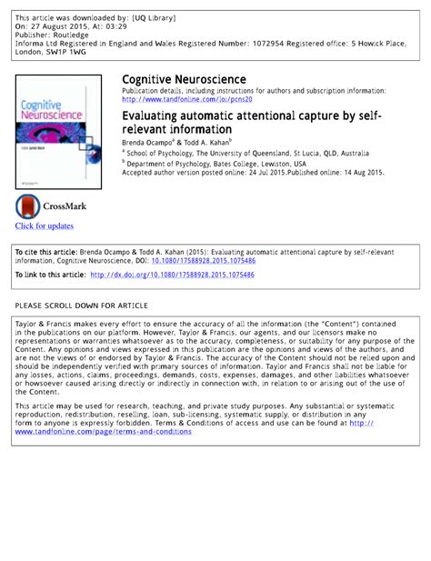 Pdf Evaluating Automatic Attentional Capture By Self Relevant Information