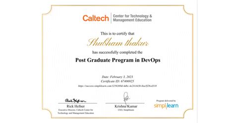 Shubham Thakur On Linkedin Post Graduate Program In Devops • Shubham Thakur • Simplilearn