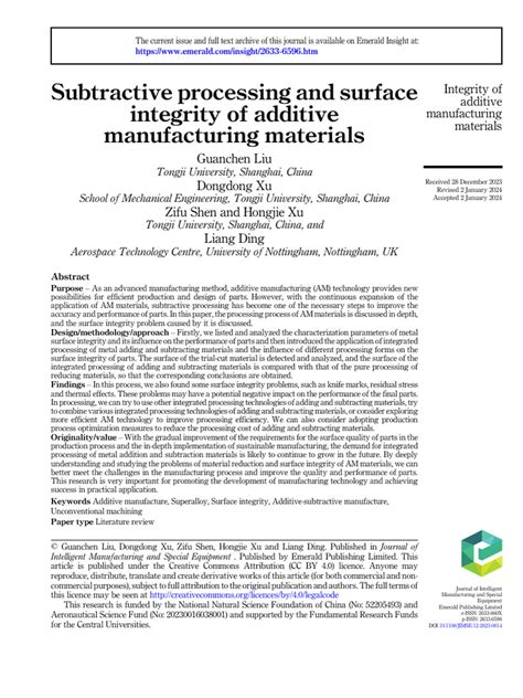 10 1108 Jimse 12 2023 0014 Subtractive Processing And Surface Integrity Of Additive