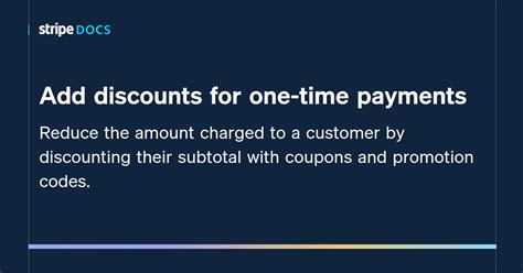 Add Discounts For One Time Payments With Checkout Stripe Documentation