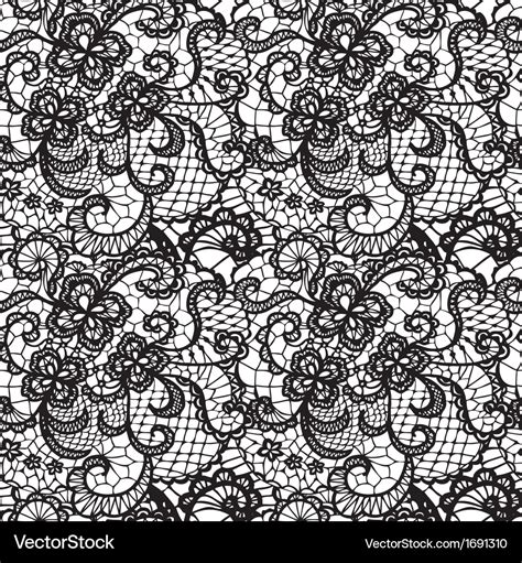 Lace Seamless Pattern With Flowers Royalty Free Vector Image