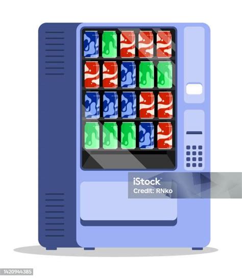 거리에서 차가운 음료를 판매하는 장치 차가운 음료를 판매하기위한 냉장고 쇼케이스 흰색 배경에 격리된 벡터 Gin Tonic에 대한 스톡 벡터 아트 및 기타 이미지 Istock
