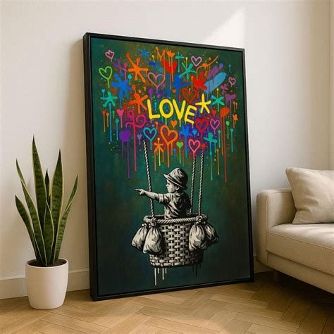 Love Street Art Canvas Print Colorful Graffiti Style Statement Piece