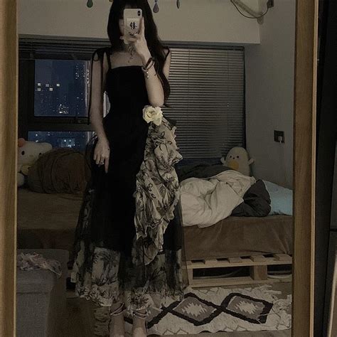 프렌치 레트로 풍성 메쉬 여신 드레스로맨틱 레이스 프릴 러플 리본 타이 쉬폰 배색 플라워 프린팅 A라인 하이웨이스트 드레이프 여름 민소매 끈나시 뷔스티에 서스펜더 롱 미디