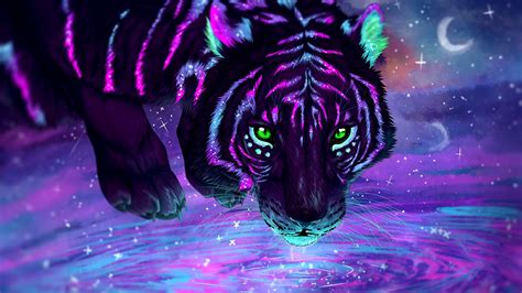 1920x1080 Resolution Neon Tiger 1080p Laptop Full Hd Wallpaper