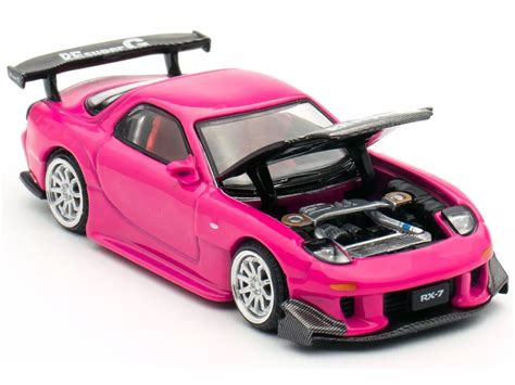 Mazda Rx 7 Widebody Rhd Right Hand Drive Pink With Carbon Hood