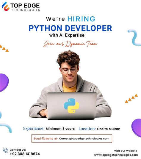Pythondeveloper Techjobs Topedgetech Innovation Top Edge Technologies