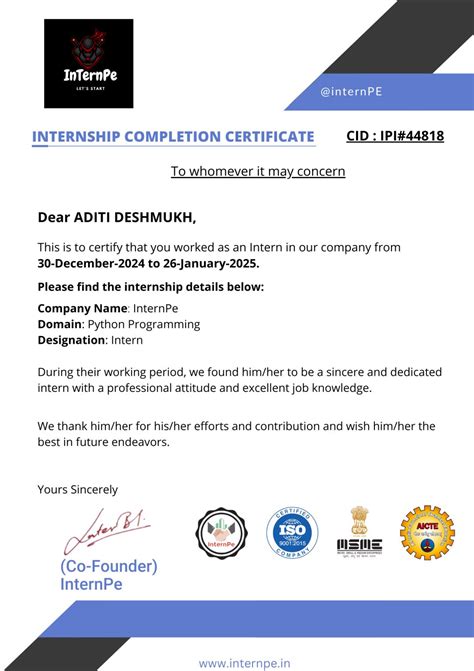 Happy To Share I Have Successfully Completed My Python Programming Aditi Deshmukh