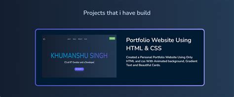 GitHub Khumanshusingh Portfolio Website Using HTML And CSS This Project Showcases A Portfolio
