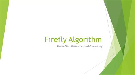 Firefly Algorithm PPTX