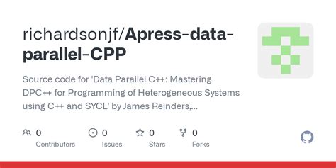 Github Richardsonjfapress Data Parallel Cpp Source Code For Data