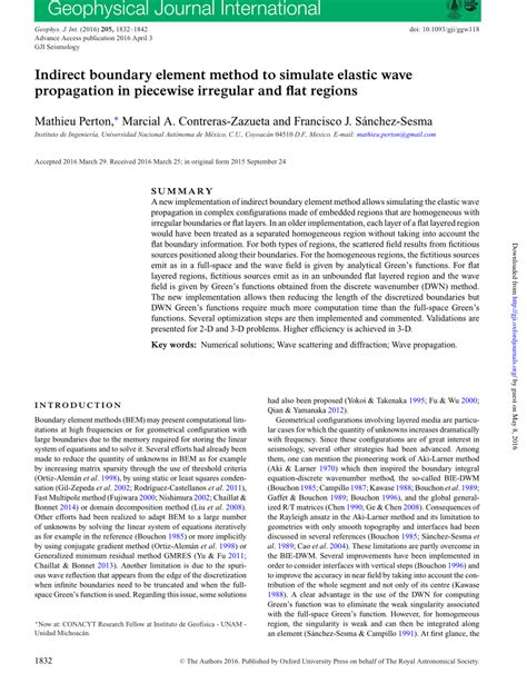 Pdf Indirect Boundary Element Method To Simulate Elastic Wave