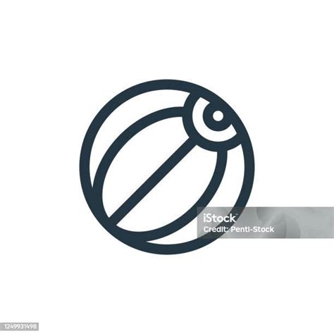 비치 볼 벡터 아이콘 비치 볼 편집 스트로크 벡터 격리 된 윤곽선 도면입니다 고무에 대한 스톡 벡터 아트 및 기타 이미지 고무 구 미국 Istock