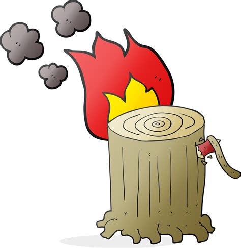 Drawn Cartoon Big Tree Stump 45321337 PNG