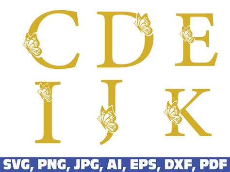 Split Monogram Svg Split Monogram Alphabet SVG Split Letter Etsy