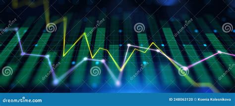 Financial Charts Diagram Stock Market Data Analysis Concept On Virtual