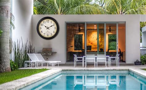 Jomparis Wanduhr Mit Temperaturanzeige Außenwanduhr Groß Gartenuhr