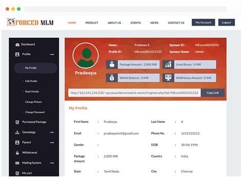 Readymade Matrix Ecommerce Distributor Script Mlm Website