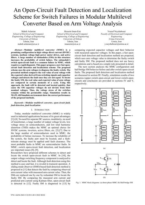 Pdf An Open Circuit Fault Detection And Localization Scheme For