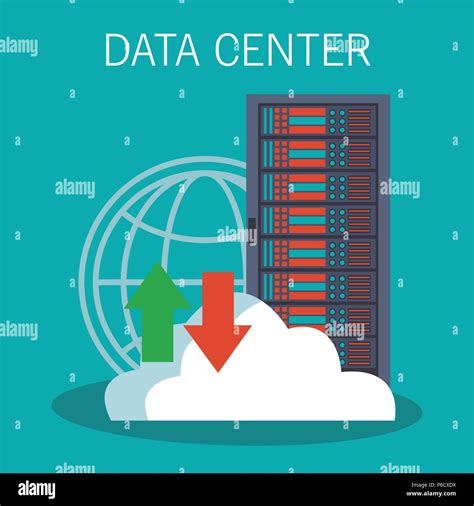 Data Center Storage And Cloud Computing Vector Illustration Graphic